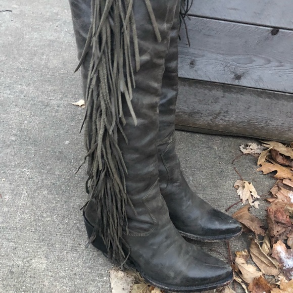 Ash | Shoes | Ash Fringe Boots 38 8 Thigh Butch Otk Cowboy Boots | Poshmark